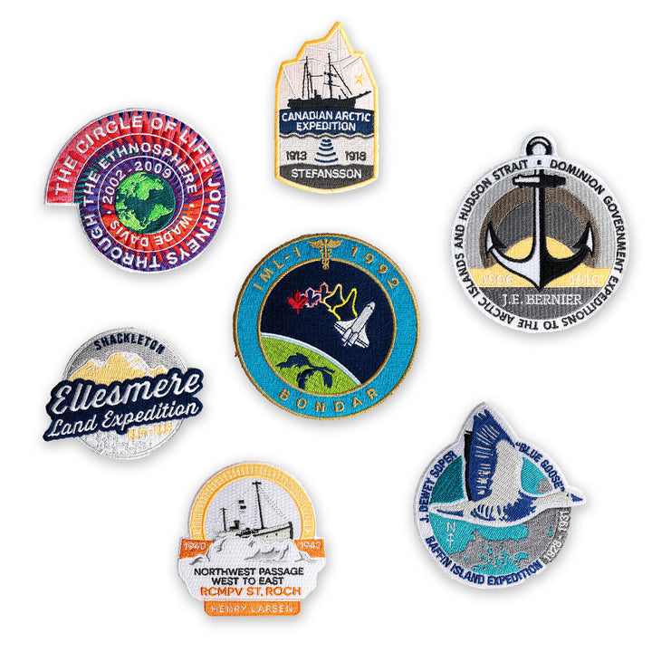 Collection of 7 expedition patches – Canadian Geographic